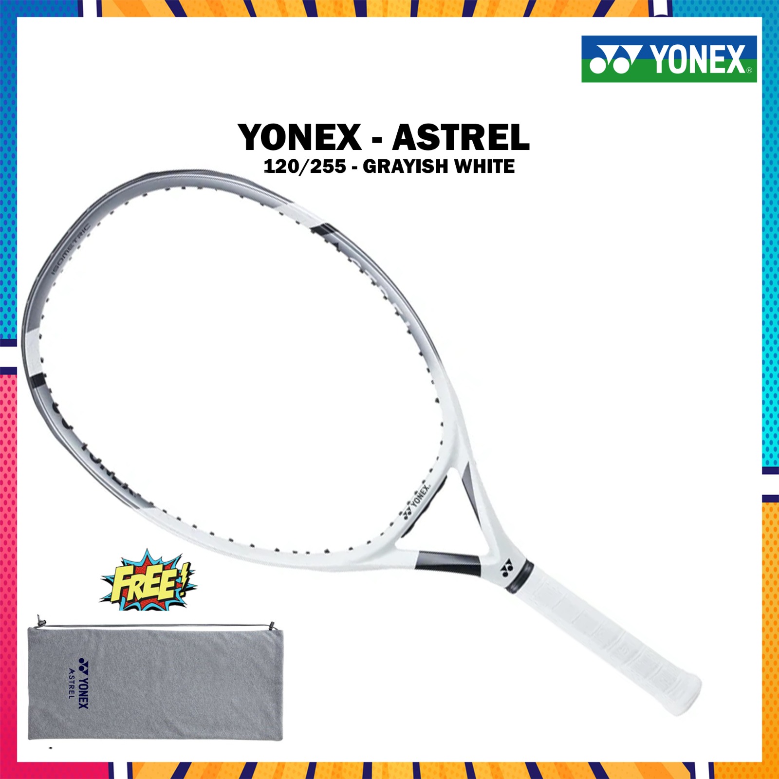 Raket Tenis Tennis Yonex Astrel 120 255gr 2024 Graylish White | Lazada Indonesia