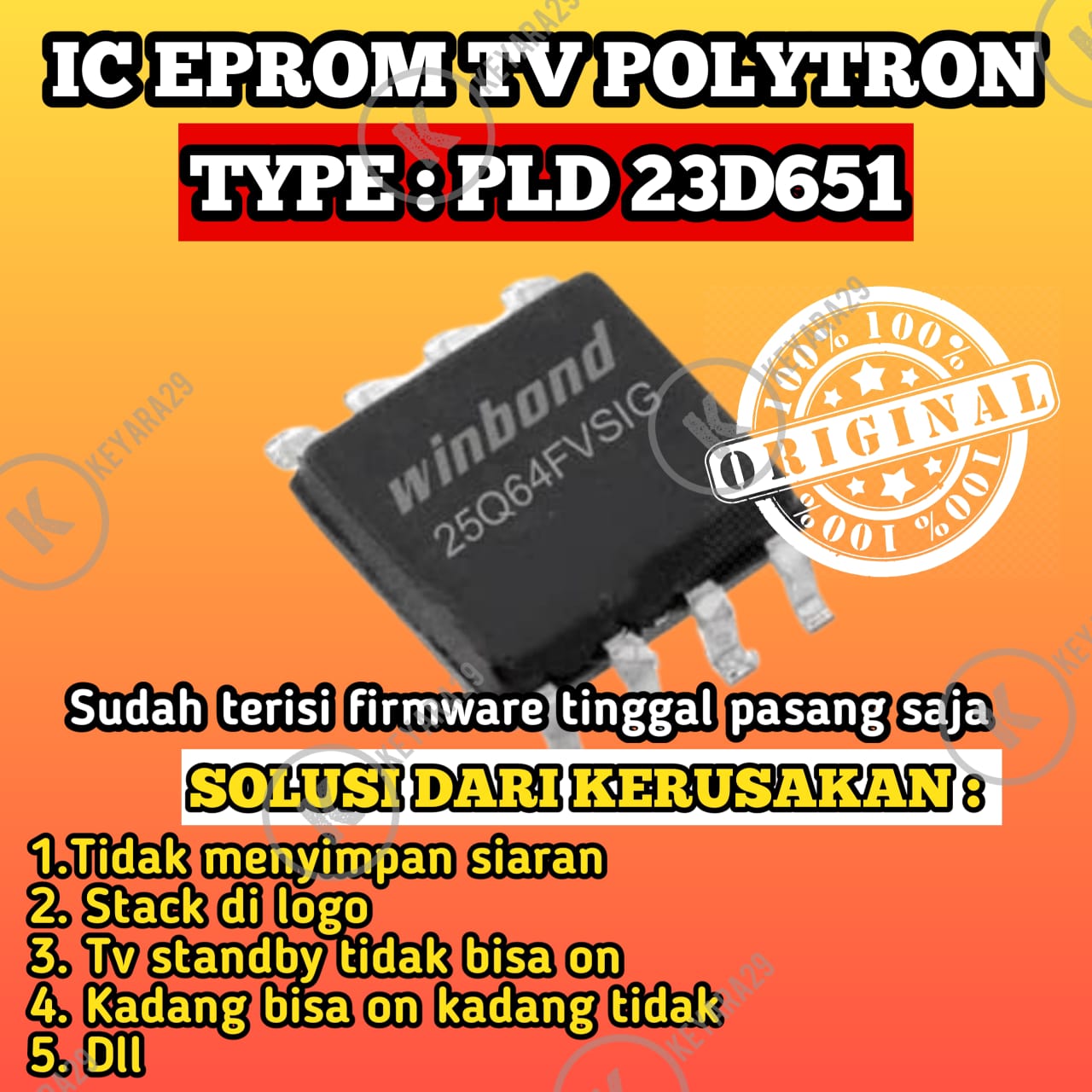 ic eprom tv LED POLYTRON PLD 23D651 SIAP PAKAI | Lazada Indonesia