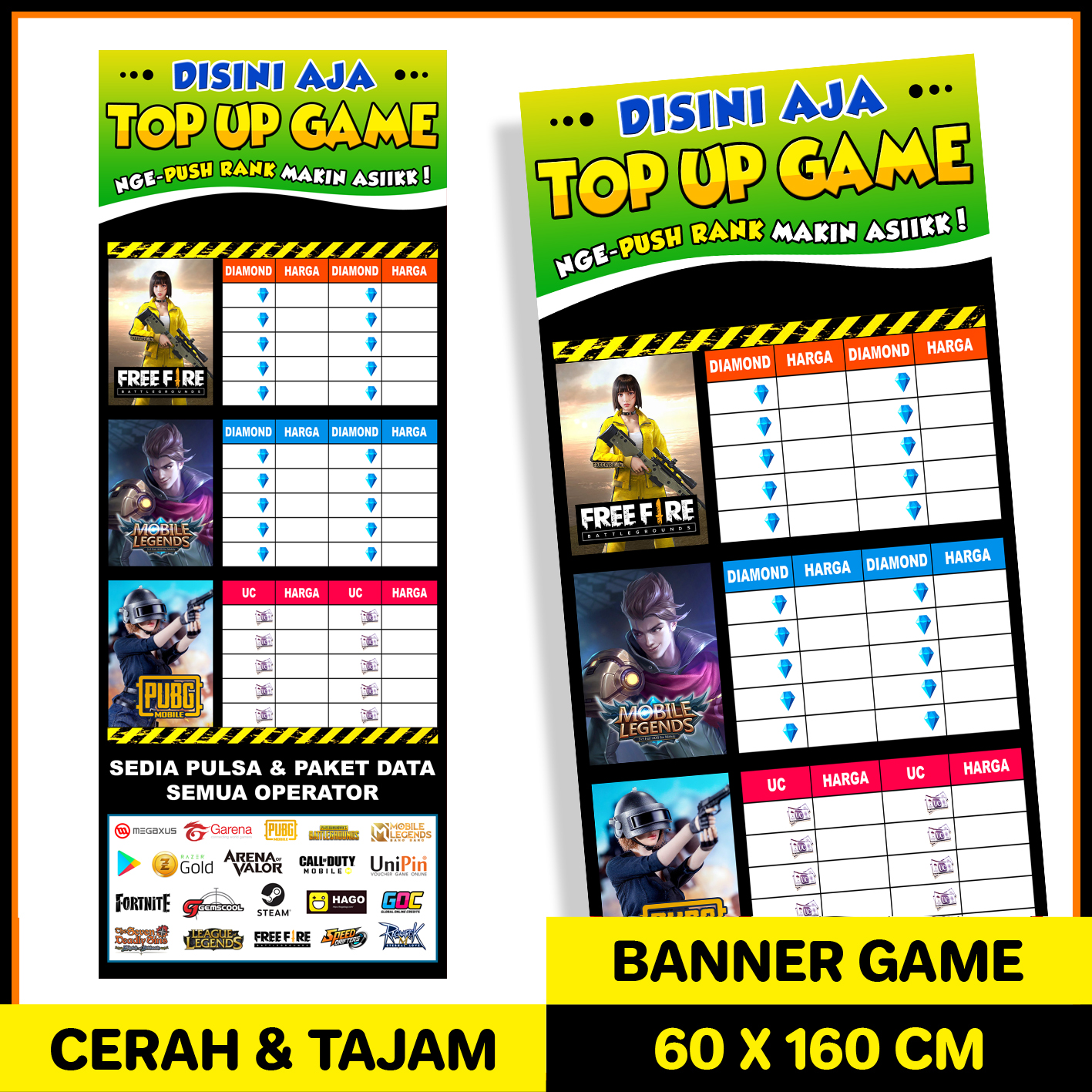 SPANDUK BANNER TOP UP GAME ONLINE TERBAIK TERMURAH | Lazada Indonesia