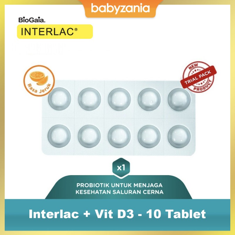 Interlac Probiotik Tablet + Vit Vitamin D3 400 iu - 10 Tablet | Lazada ...