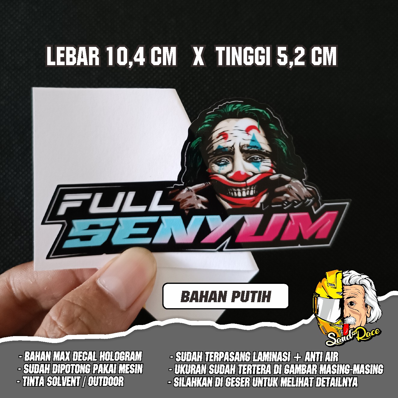 stiker full senyum / stiker kata kata / stiker viral / stiker hologram ...
