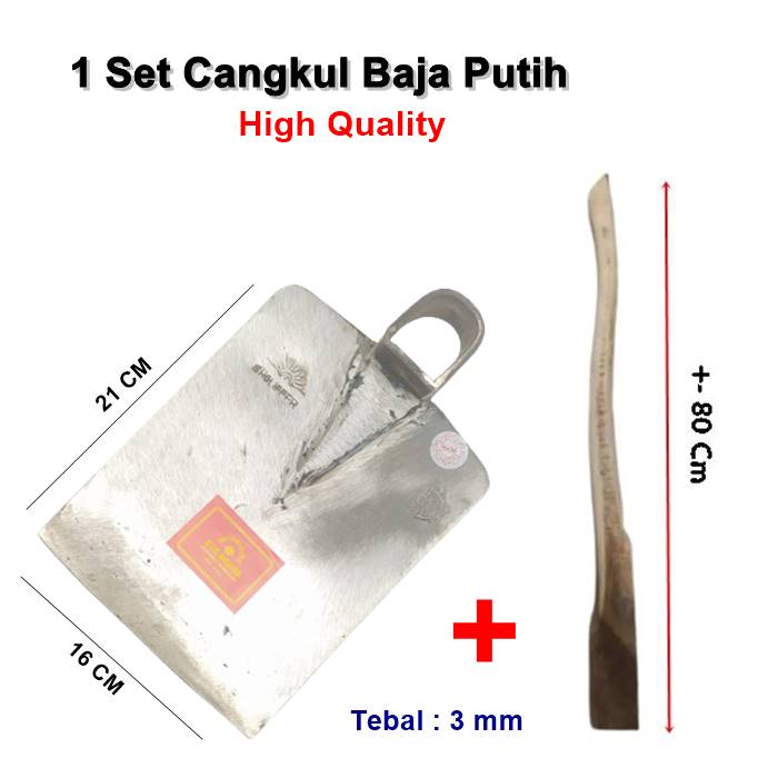 1 Set - Cangkul Baja Putih Tebal - Cangkul Anti Lengket Produk lokal ...