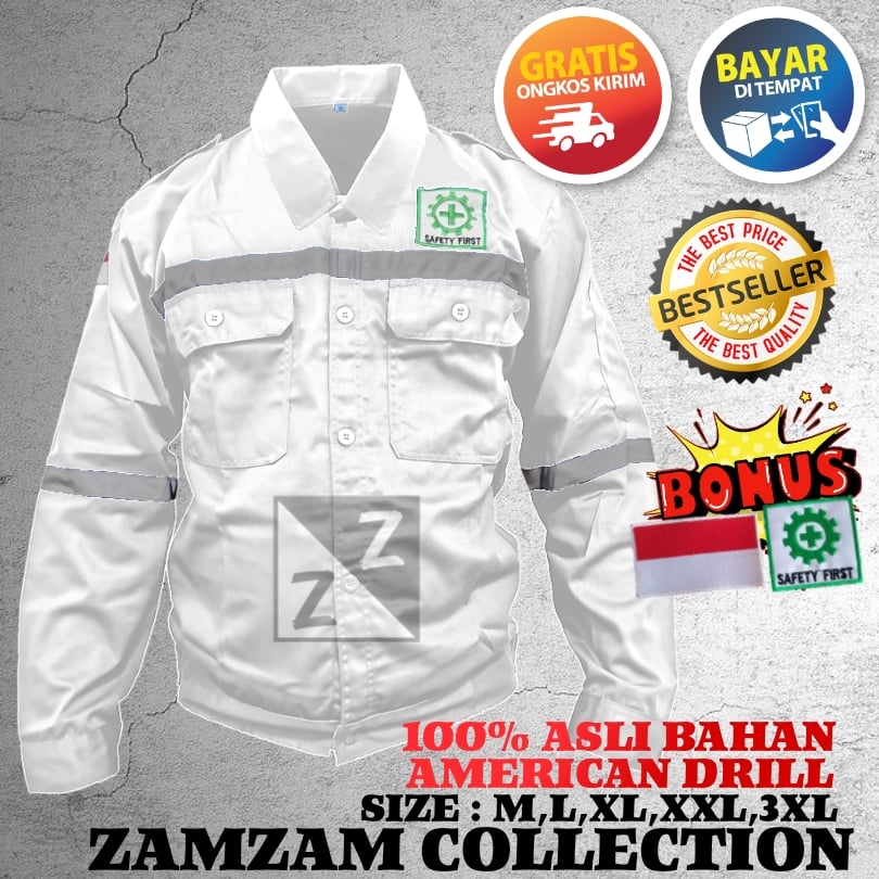 BAJU SAFETY KATELPAK WERPAK KEMEJA SERAGAM SAFETY KERJA TEHNIK LAPANGAN ...