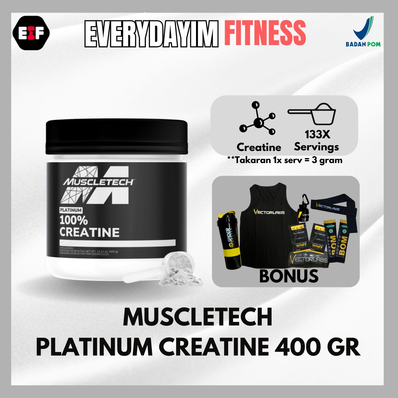 MUSCLETECH PLATINUM CREATINE MONOHYDRATE 400 GRAM | Lazada Indonesia