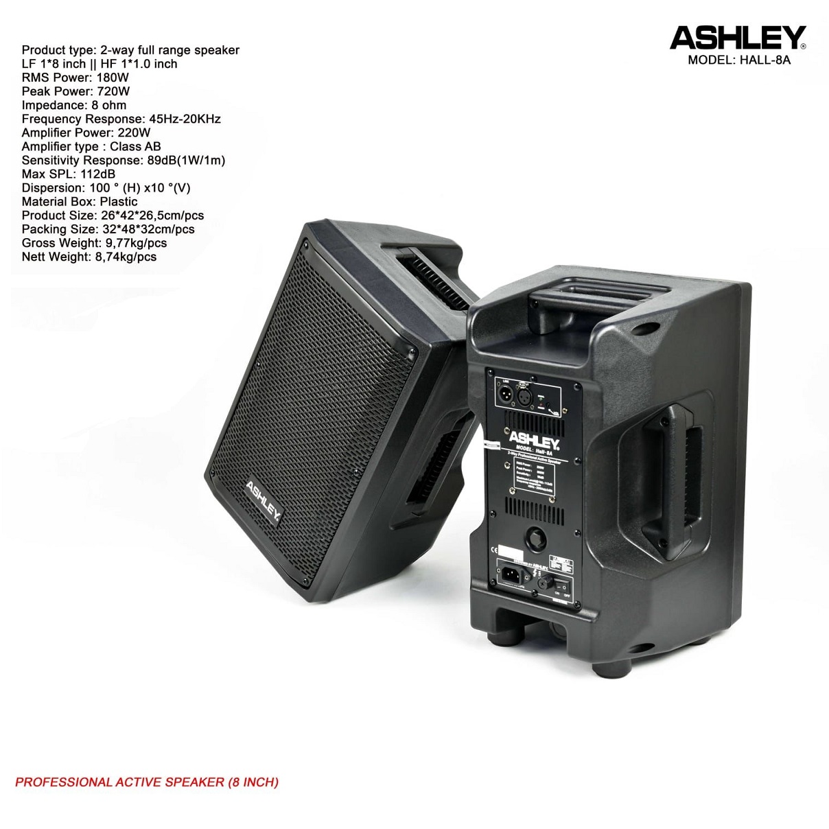 SPEAKER AKTIF ASHLEY HALL8A / HALL 8A ORIGINAL | Lazada Indonesia