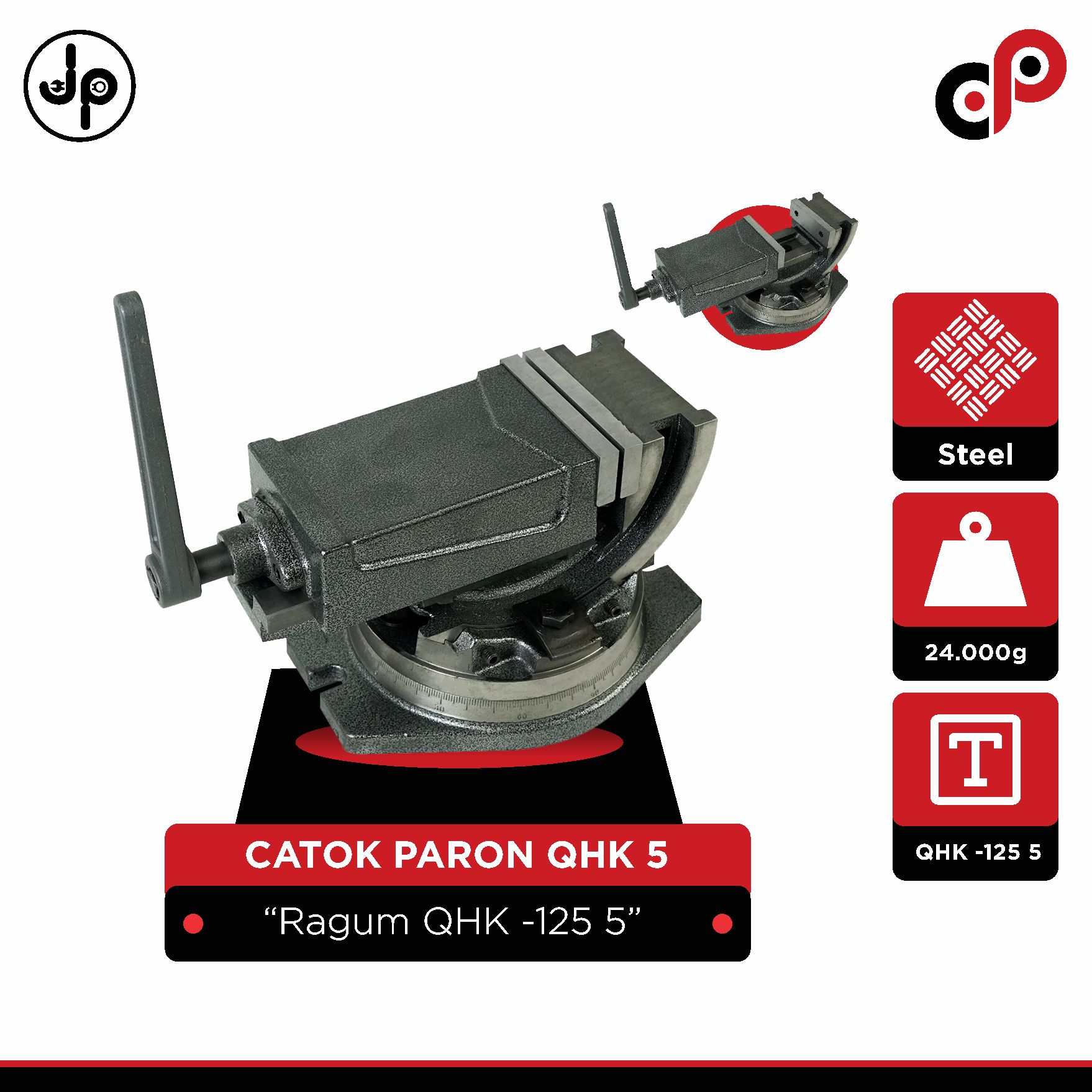 Ragum 5" QHK | Catok Mesin |Ragum Sudut Miring dan Putar QHK -125 5 ...
