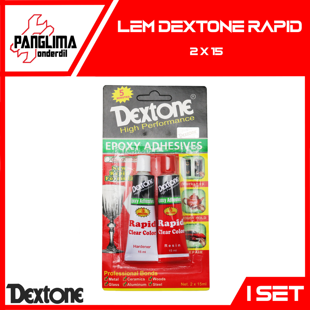 Lem Dextone Epoxy Adhesive 5 Menit New Rapid Formula 2x15 30 ml Besi ...