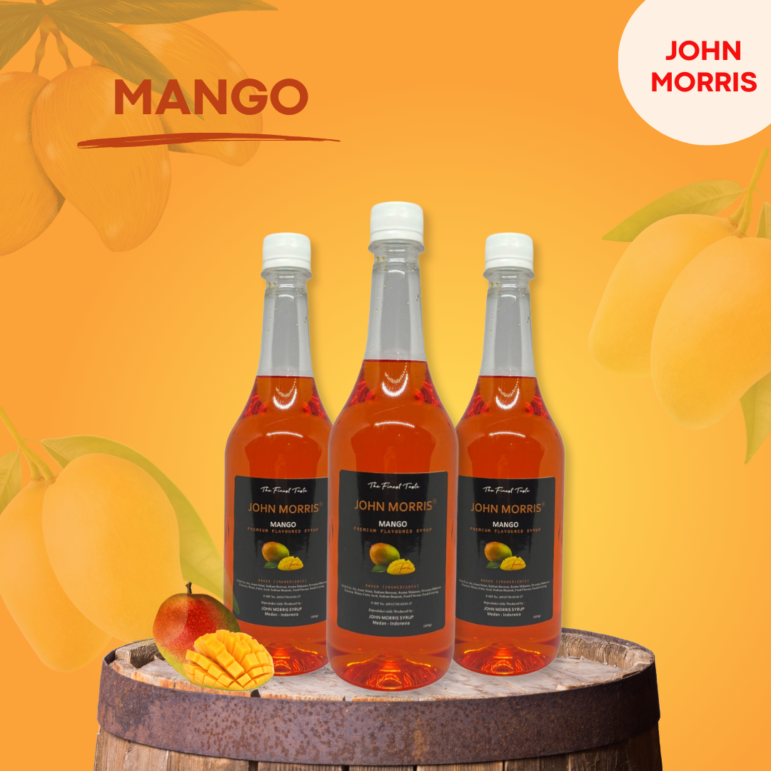 JOHN MORRIS Premium Flavoured Syrup Mango 1000 ml / Sirup Rasa Buah ...