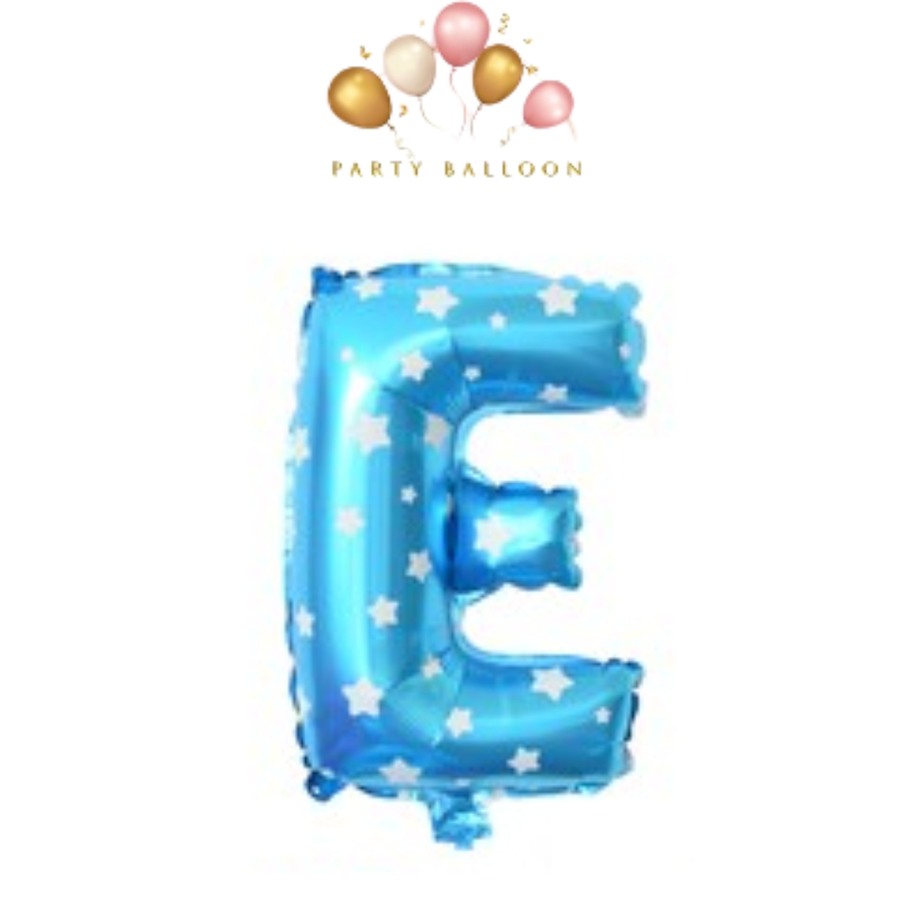 (Party Balloon) Balon Foil Huruf Biru A-Z Balon Foil Angka Biru 0-9 ...