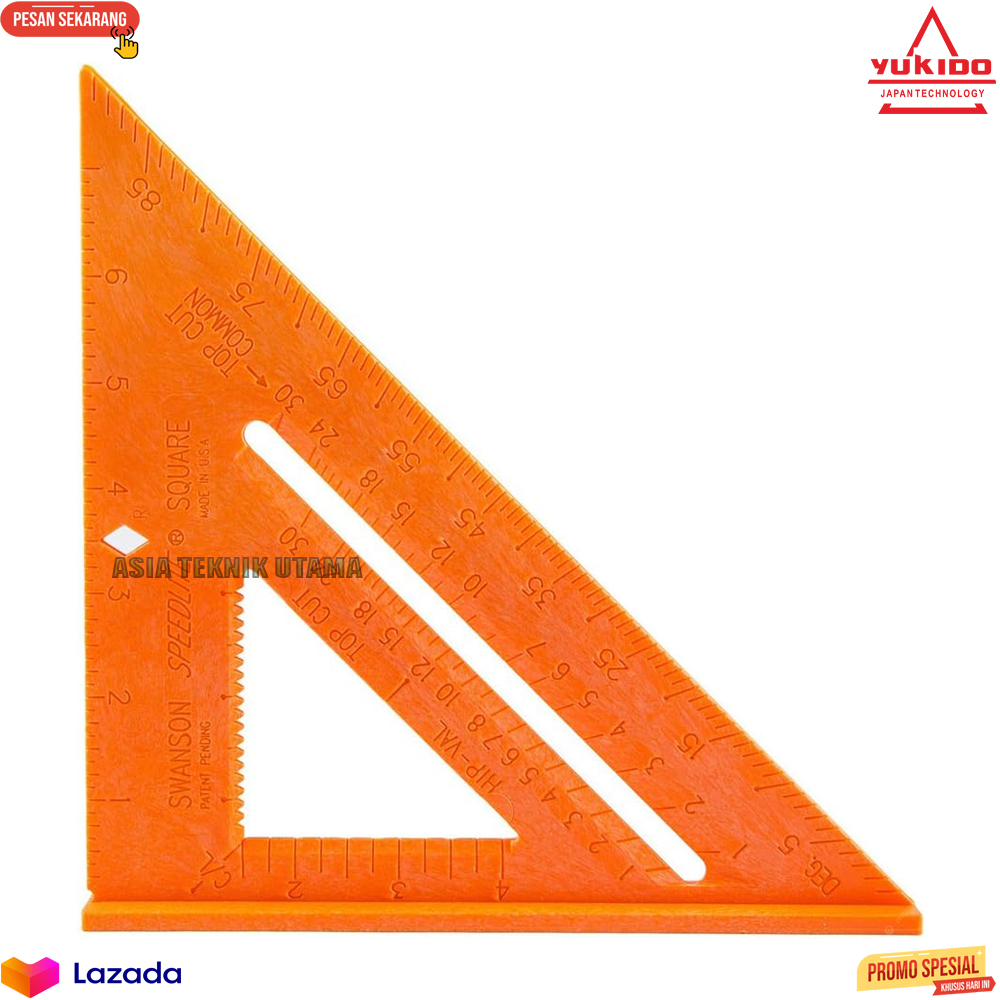 YUKIDO Penggaris Siku L Penggaris Siku Segitiga Waterpass Kombinasi ...