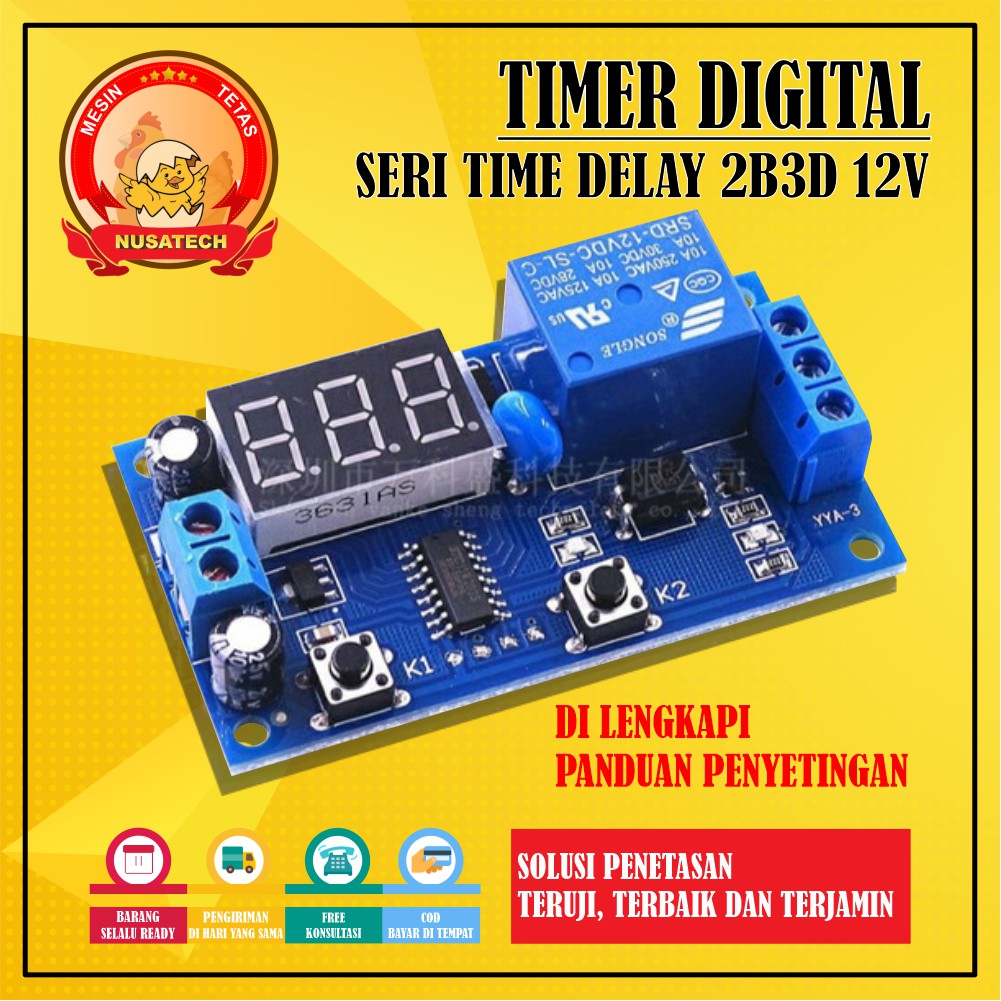 Digital Time Delay Relay Module 2B3D Timer Digital Mesin Tetas | Lazada ...