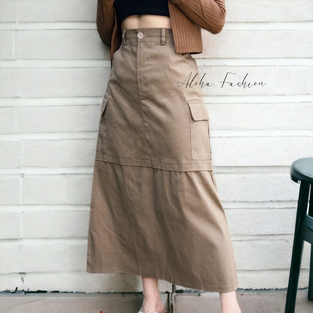 ALOHA Rok Cargo Skirt Kimmy RC214 Rok Cargo Premium Tebal | Lazada ...