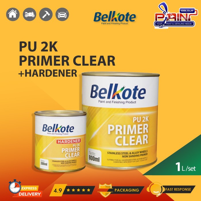 BELKOTE PU 2K Primer Clear (1L set) Dasar Velg Stainless Steel Alloy ...