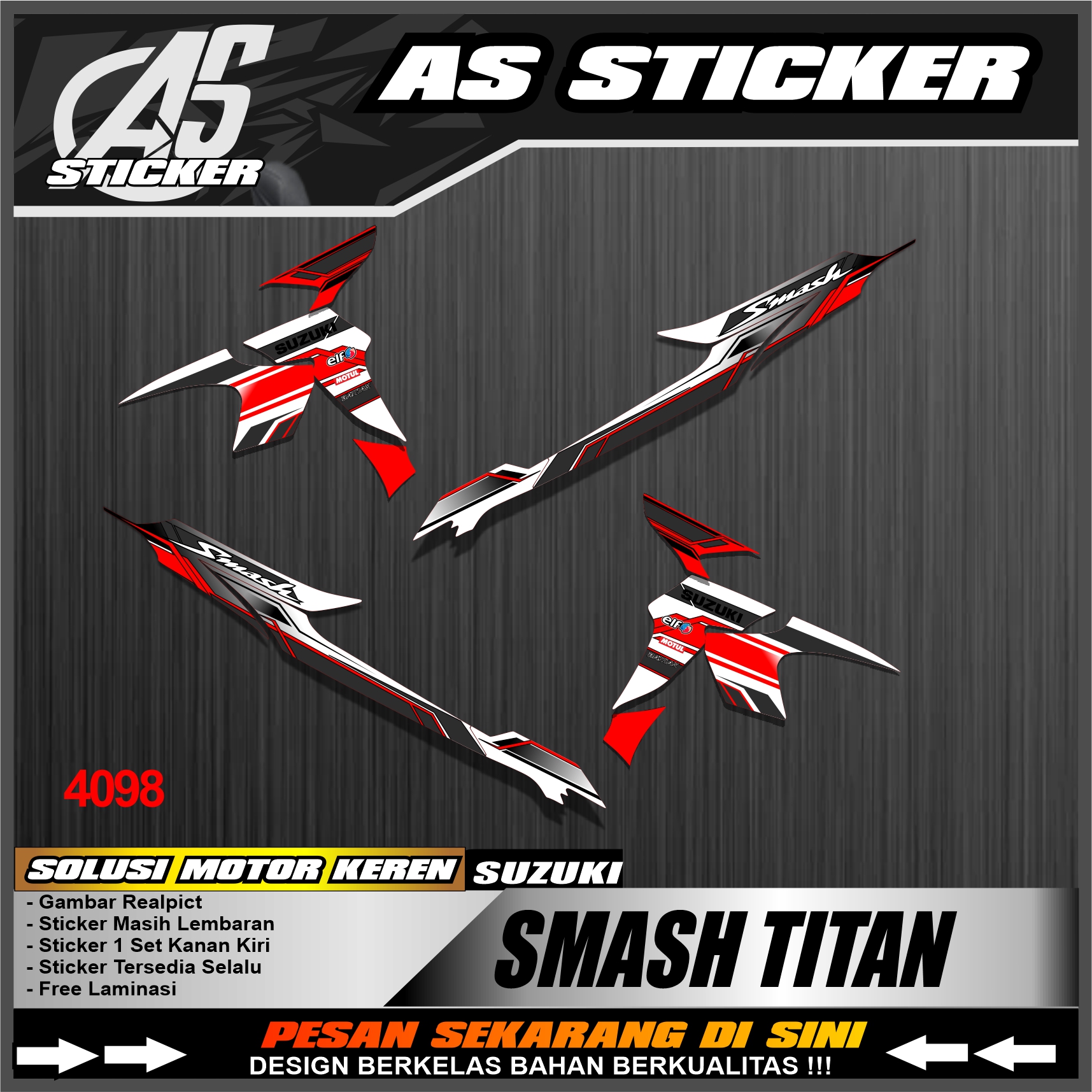 4098a Sticker Striping Smash titan stiker semifull desain grafis ...