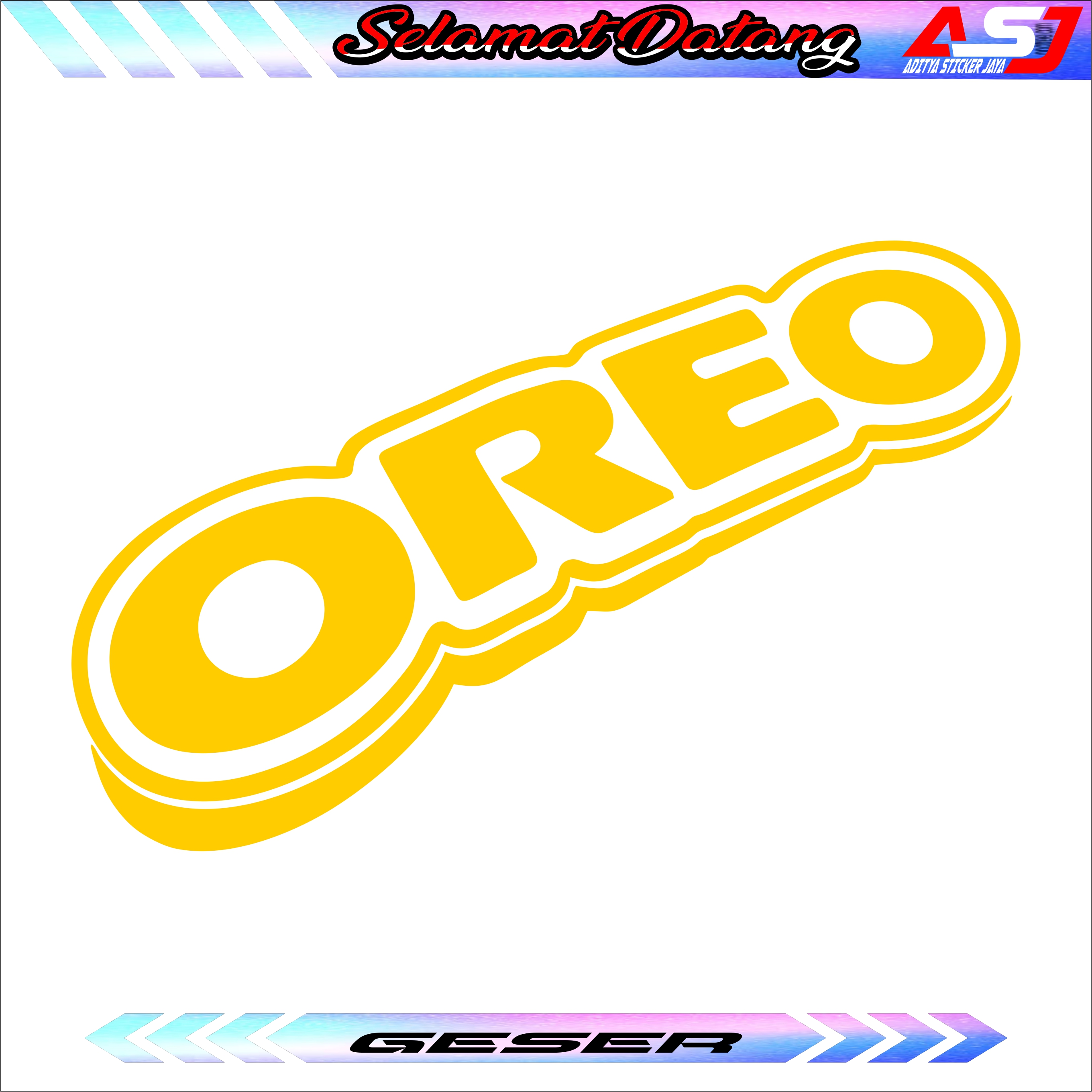 OREO cutting sticker/stiker cutting/ stiker kata kata/stiker kaca ...