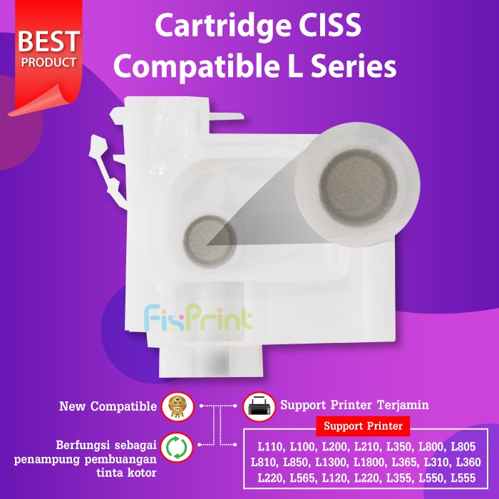 Cartridge Tinta CISS Epson L110 L120 L121 L210 L220 L300 L310 L350 L355 L360 L365 L380 L385 L565 ...