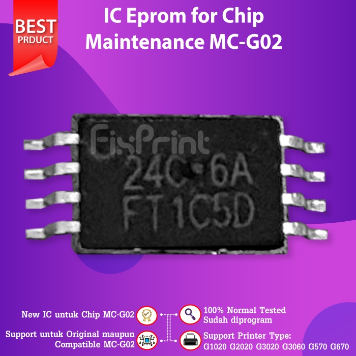 IC Eprom Pada Chip MC-G02 Maintenance Cartridge Canon G1020 G2020 G570 ...