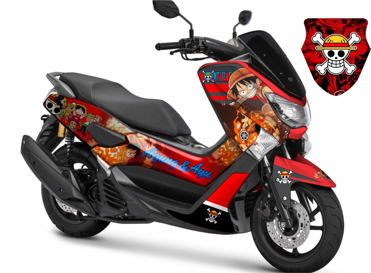sticker decal full body Yamaha nmax one piece merah | Lazada Indonesia