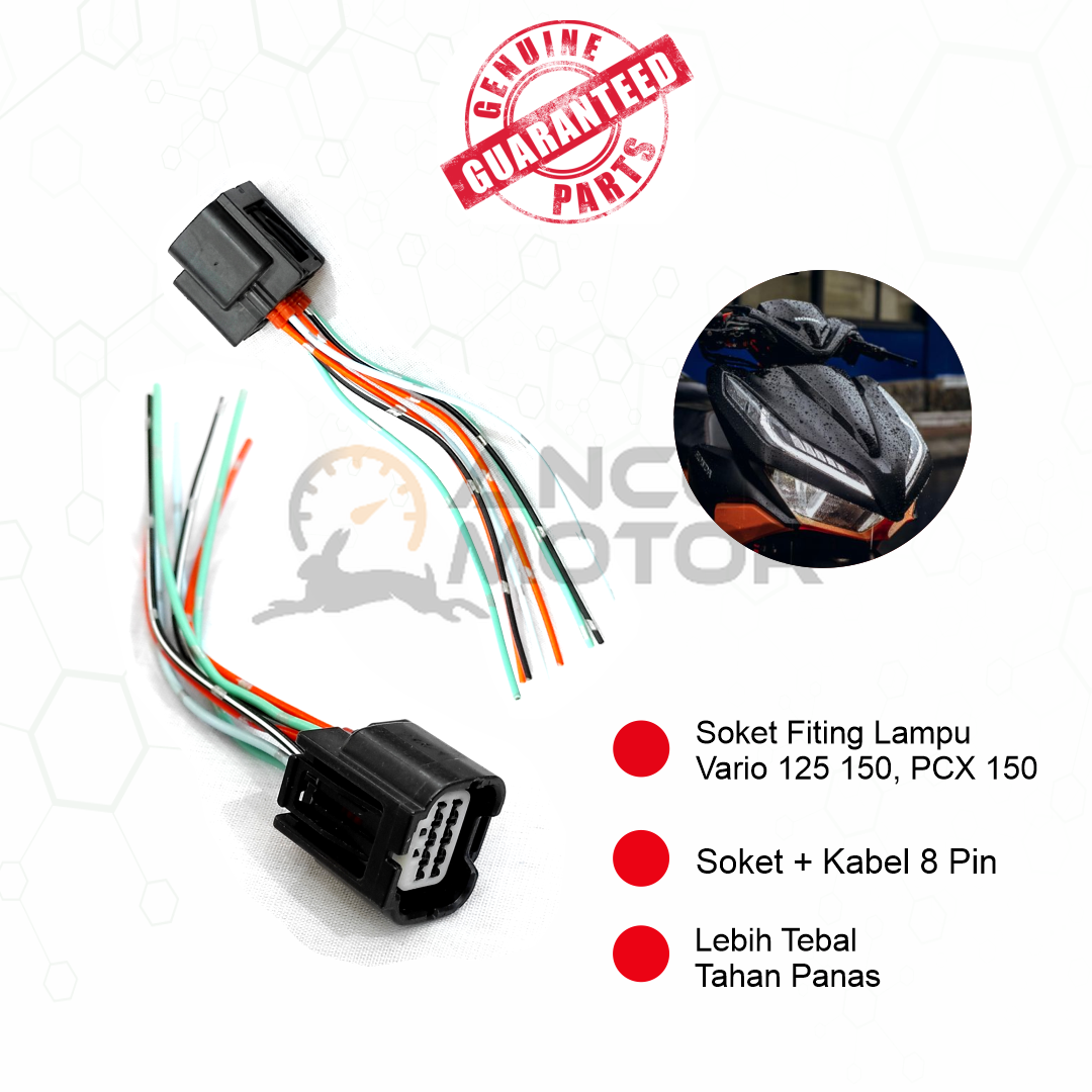 Soket Lampu LED Vario 125 150 PCX150 Socket Kabel Fiting Depan Motor 8 ...