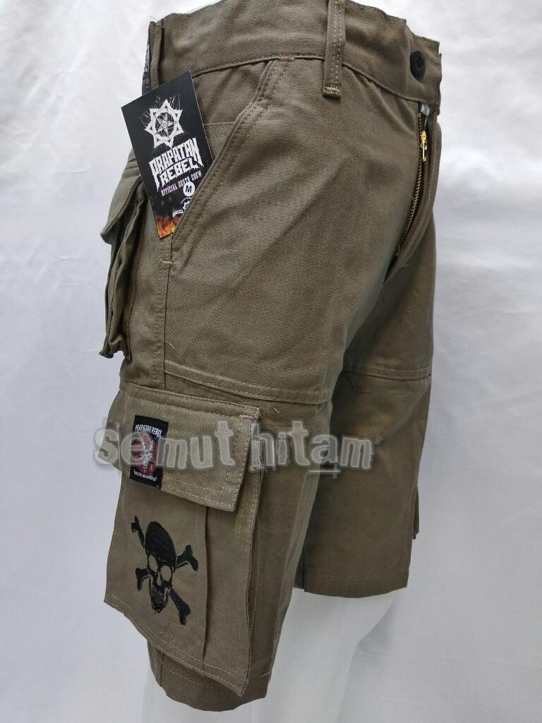 Celana Cargo Pendek Pria Kempol Pendek Army Bordir Punk Prapatan
