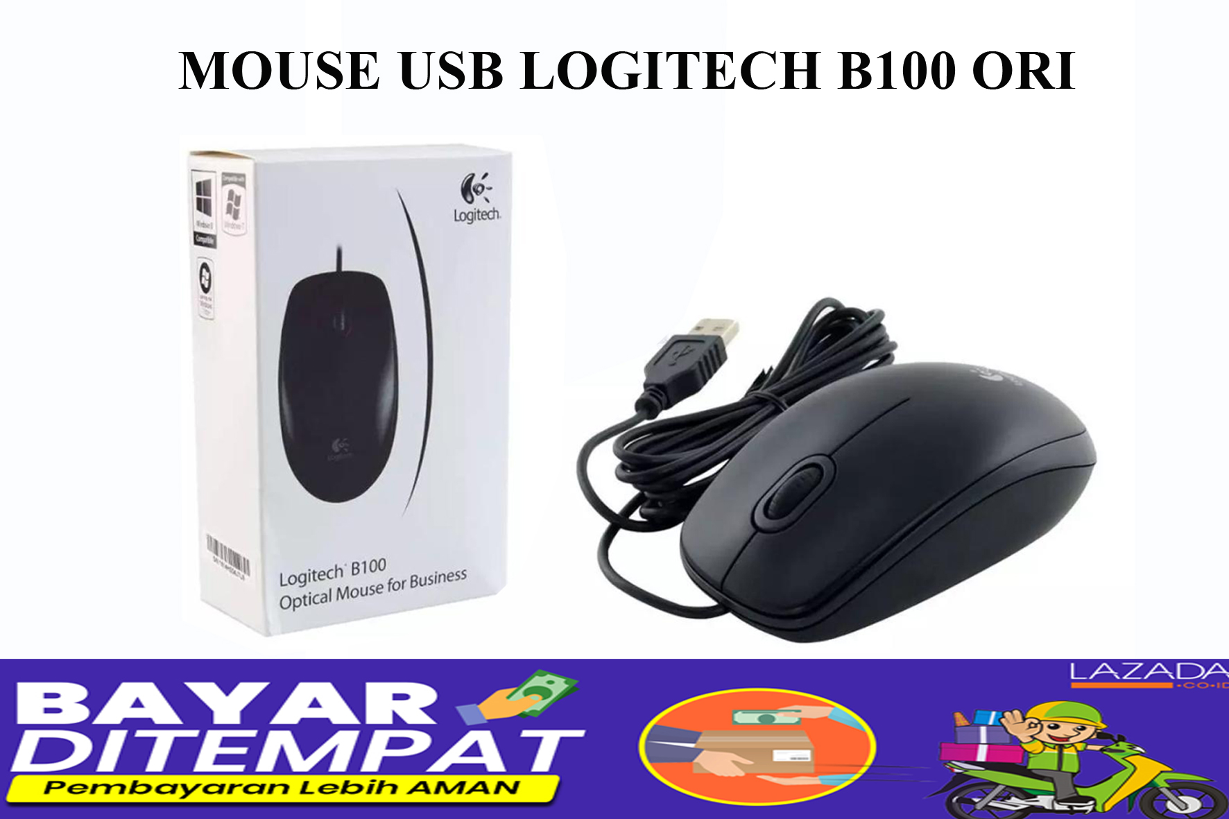 Mouse usb logitech mouse usb b 100 | Lazada Indonesia