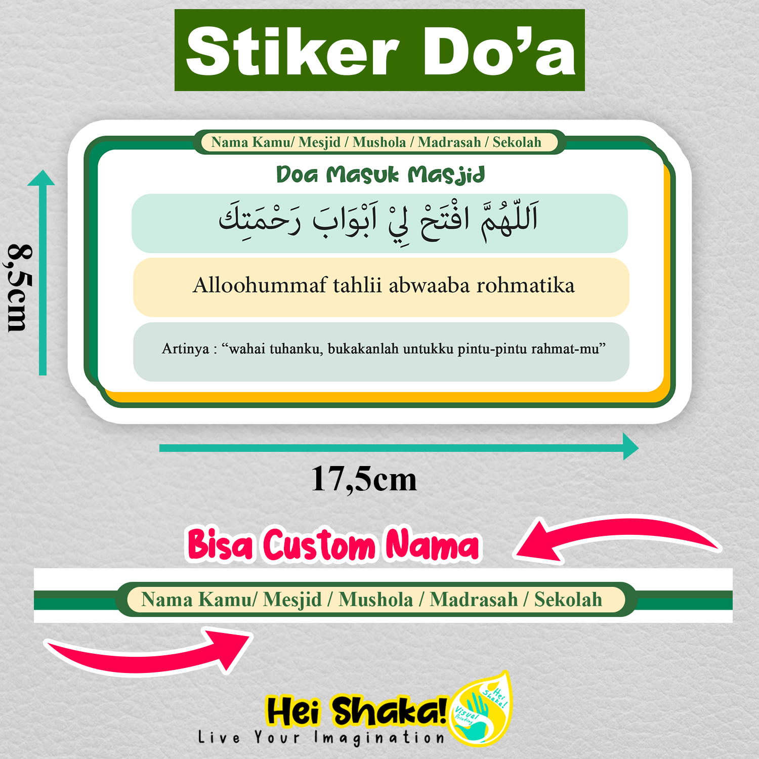 (Bisa Custom) Stiker Doa Masuk Masjid Sticker Seri Do'a Untuk Rumah ...