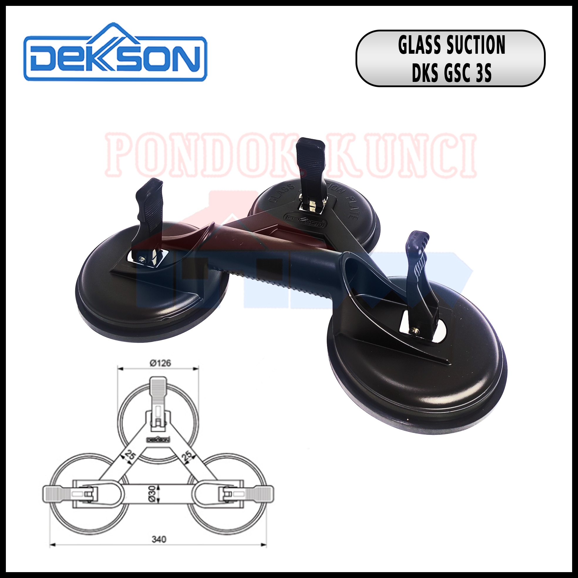 Kop Kaca Dekson GSC 3S Glass Suction Dekkson Kaki 3 Alat Bantu Angkat ...