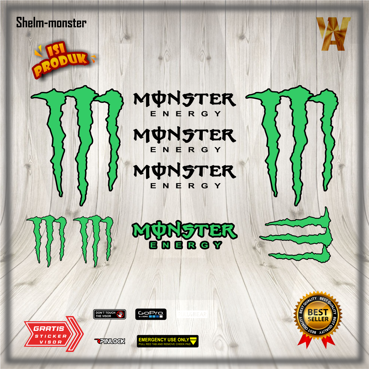 Stiker Monster Energy Untuk Helm Atau Body Motor | Lazada Indonesia