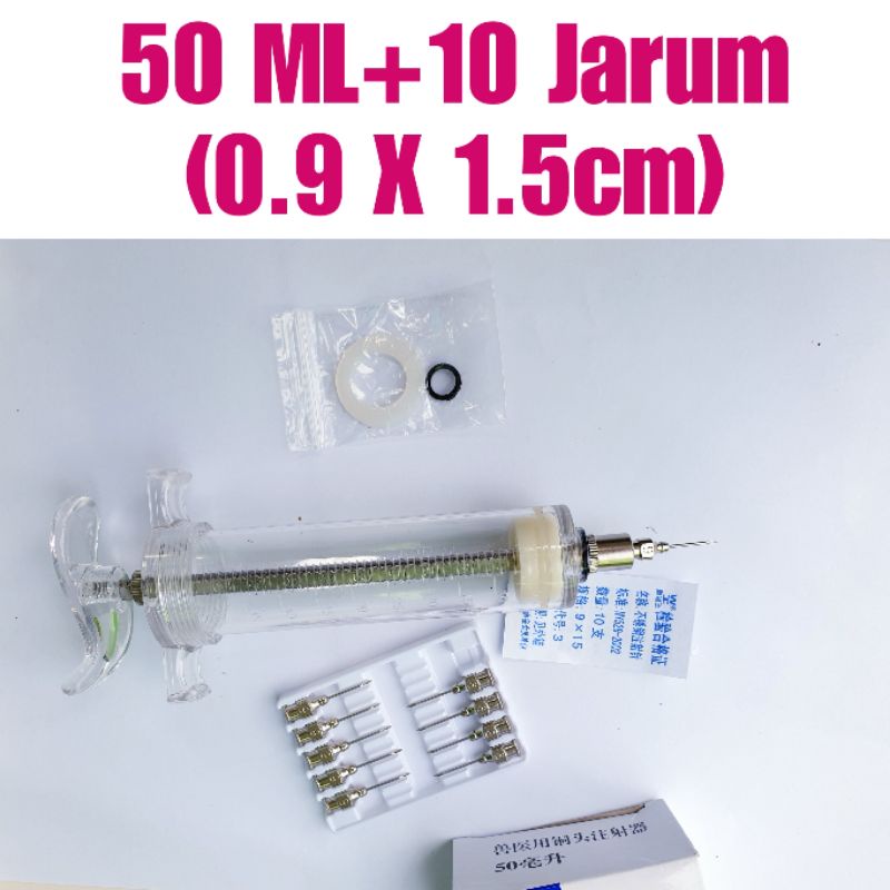 Suntikan sapi 50Ml jarum suntik besar alat suntik sapi kerbau lembu ...