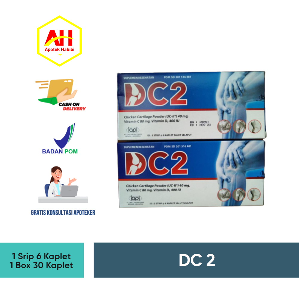 DC2 DC 2 DUA D C 2 LAPI MULTIVITAMIN TULANG PERSENDIAN BOX 30 TABLET | Lazada Indonesia
