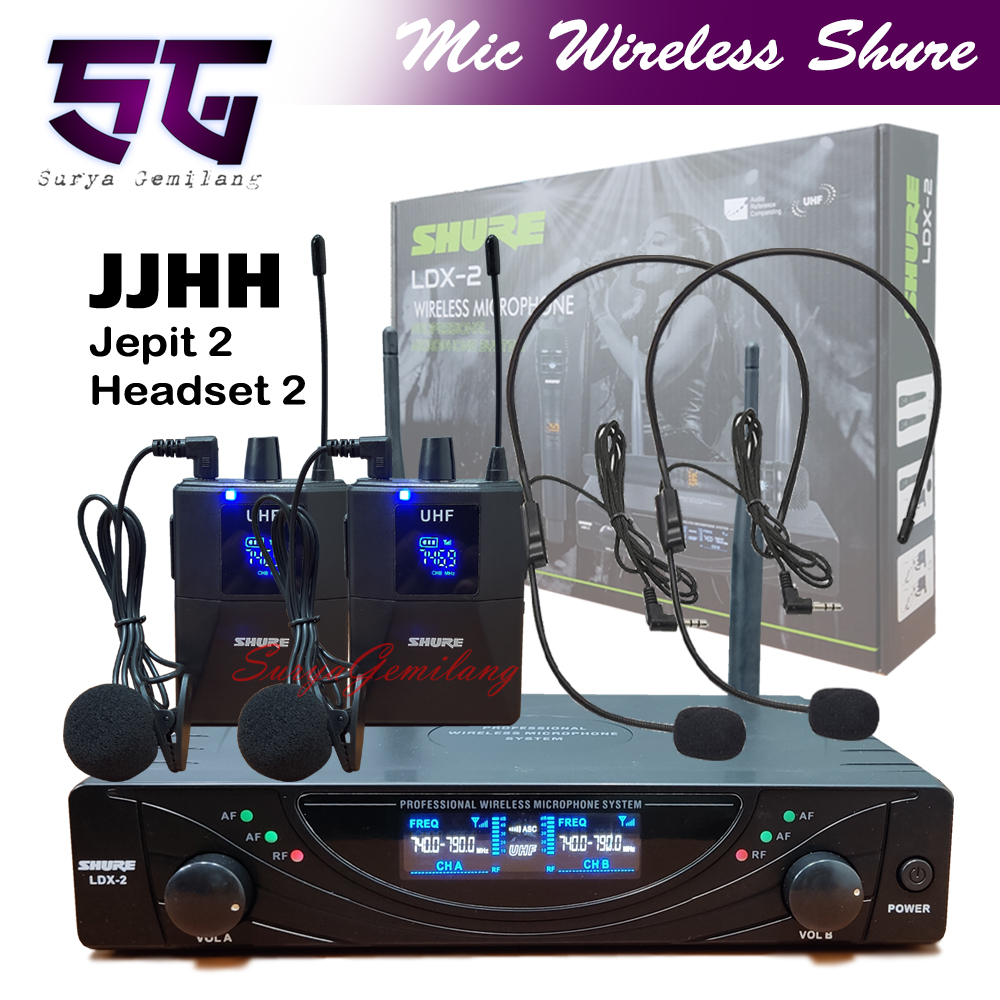 Mic Wireless Microphone Shure LDX-2 JJHH Mic Headset Mikrofon Bando ...