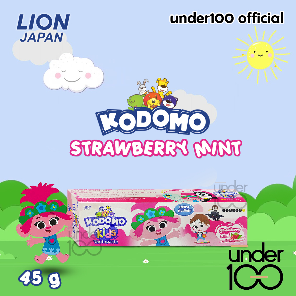 Under100 KODOMO Kids Toothpaste Edisi Koukou Strawberry Mint | Orange ...
