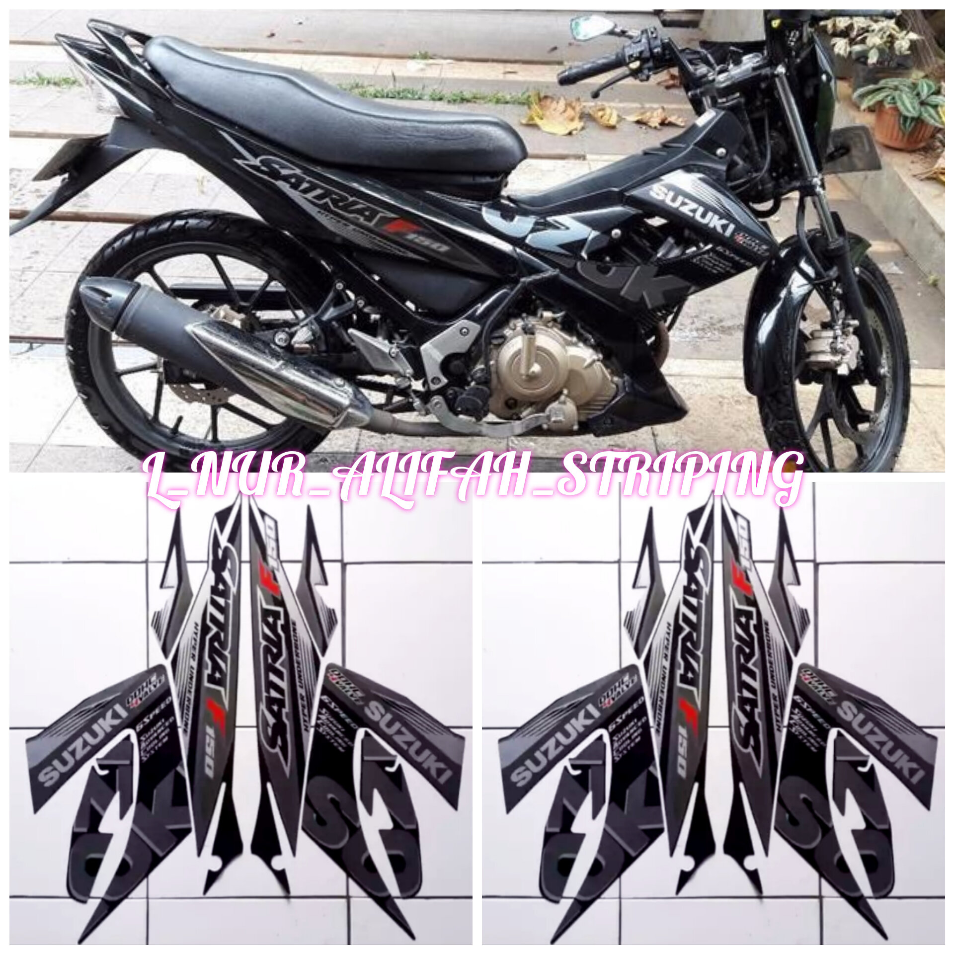 STIKER STRIPING LIS BODY MOTOR SUZUKI SATRIA FU 150 FACELIFT 2014 2015 ...