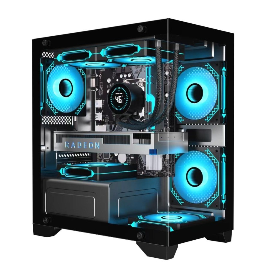 RAPTOR AQUA ZONE PC Gaming Case | Casing Micro ATX (Black/White ...