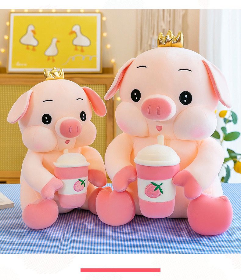 Boneka Babi 40CM 50cm Boneka Babi Ngedot Boneka Babi Boba Strawberry ...