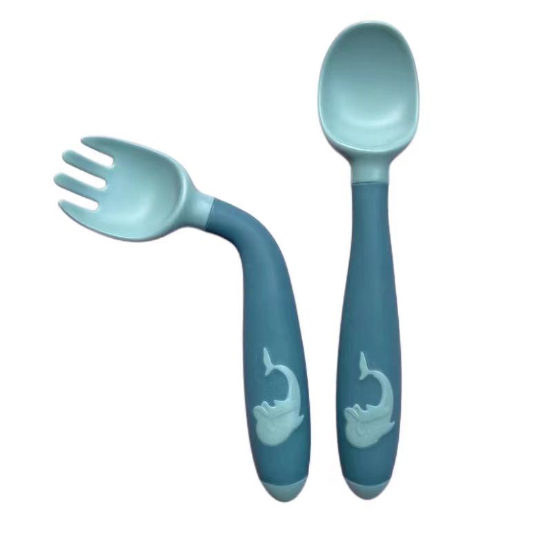Sendok MPASI Bayi Melengkung 360 derajat BLW / sendok garpu makan anak ...