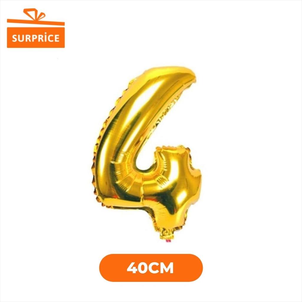 Surprice Balon Angka 40cm Silver 0-9 / Balon Foil Nomor Angka Polos 15 ...