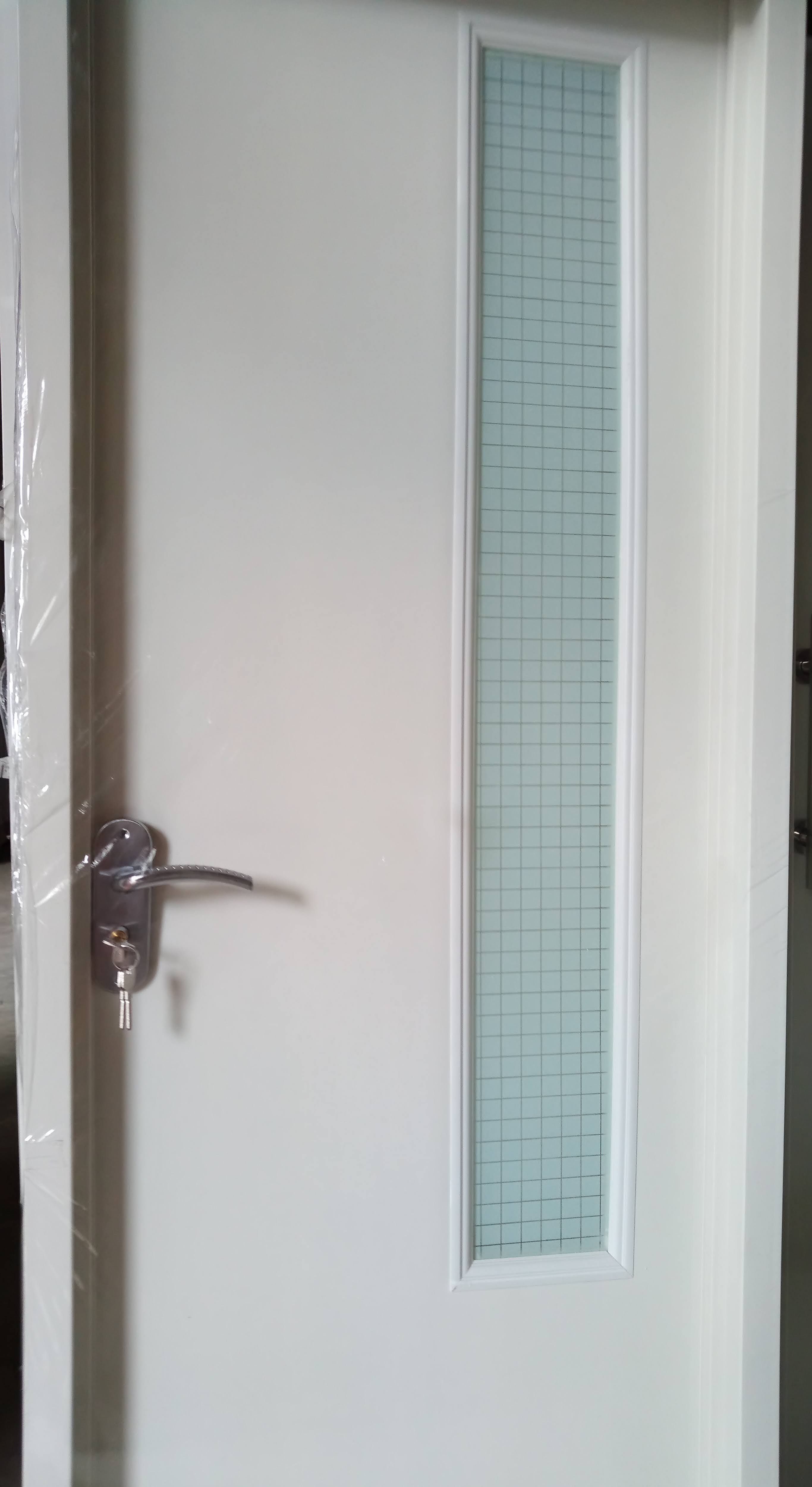 pintu kamar tidur pvc motif kaca es handle kunci engkol | Lazada Indonesia