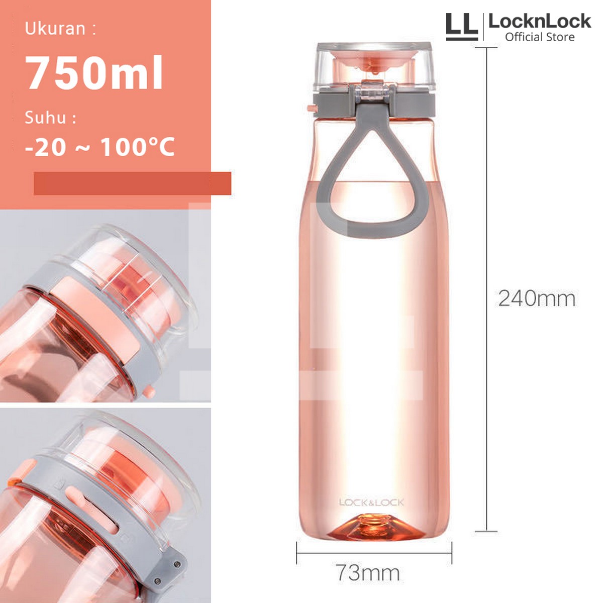 LocknLock One Touch Sport Bottle 750ML - ABF685 | Lazada Indonesia