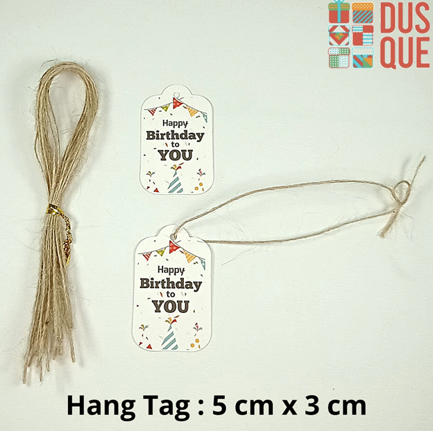 (10 PCS HANG TAG DAN 10 TALI RAMI) HANG TAG BIRTHDAY TO YOU KRAFT ...