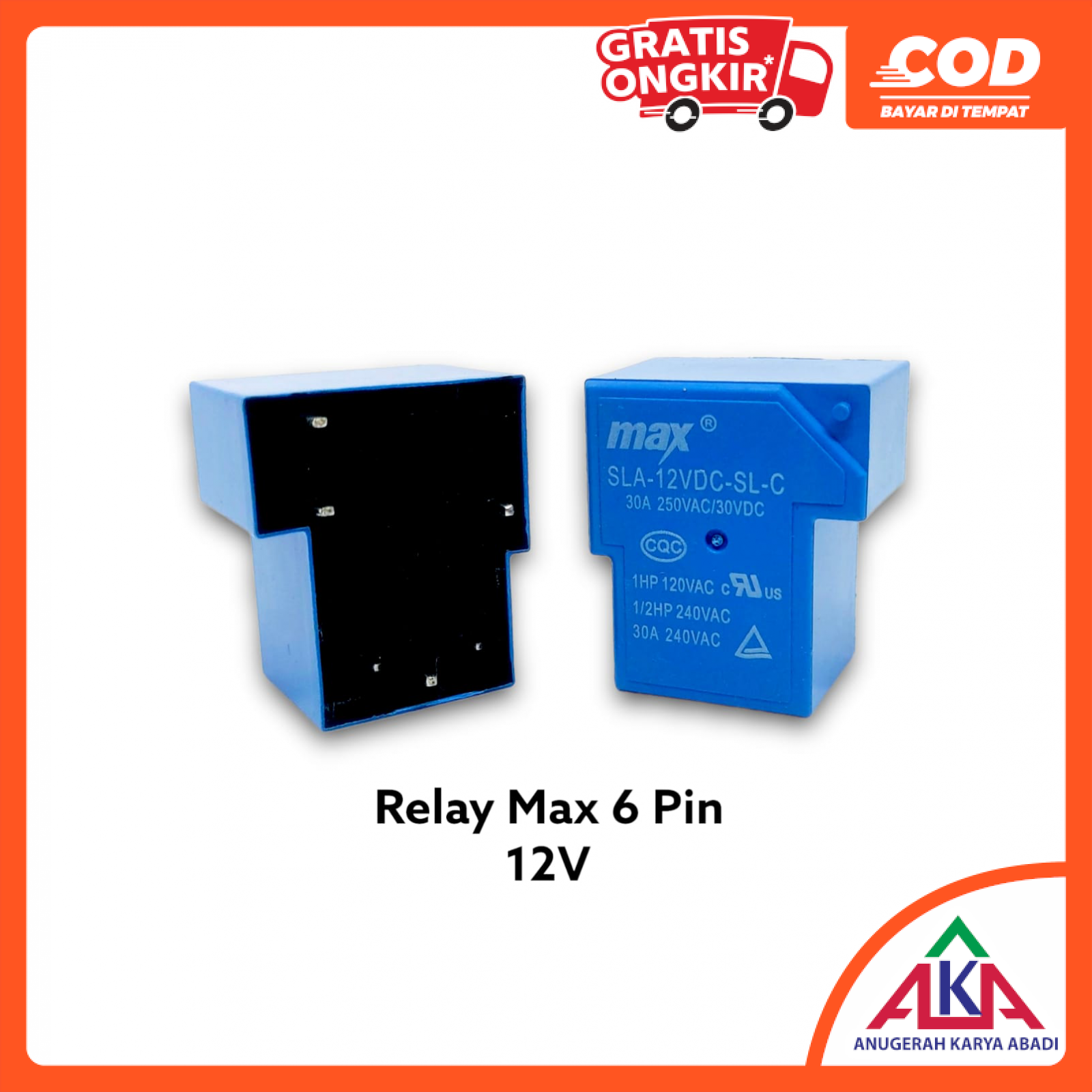 RELAY KODOK 6 PIN MAX ASLI 12V / 24V 30A 6 KAKI | Lazada Indonesia
