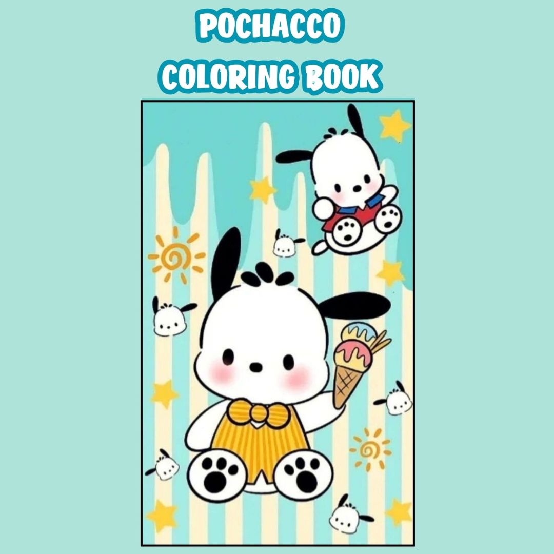 Buku Mewarnai POCHACCO Coloring Book Cute Aesthetic Sketsa Menggambar ...