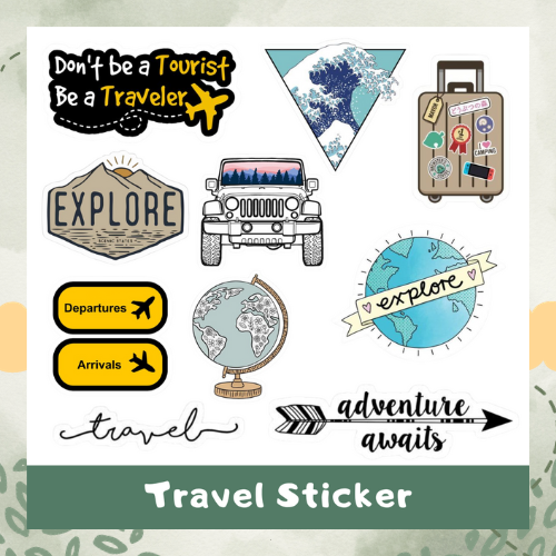 Travel sticker / stiker travel / stiker jalan-jalan / stiker berpergian ...