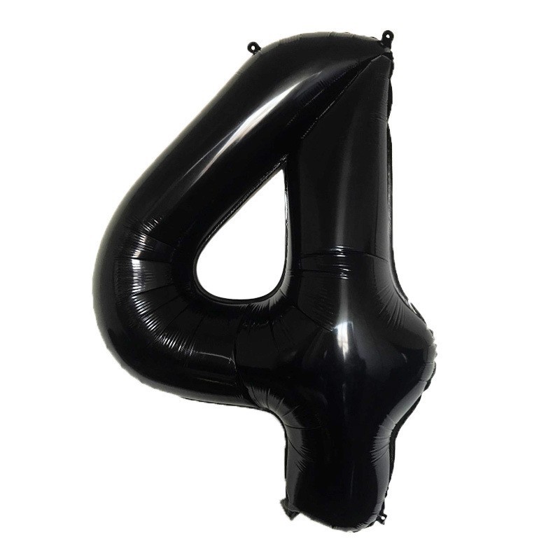 Salin Balon Angka Foil Hitam Black Jumbo besar 80cm Balloon Birthday ...