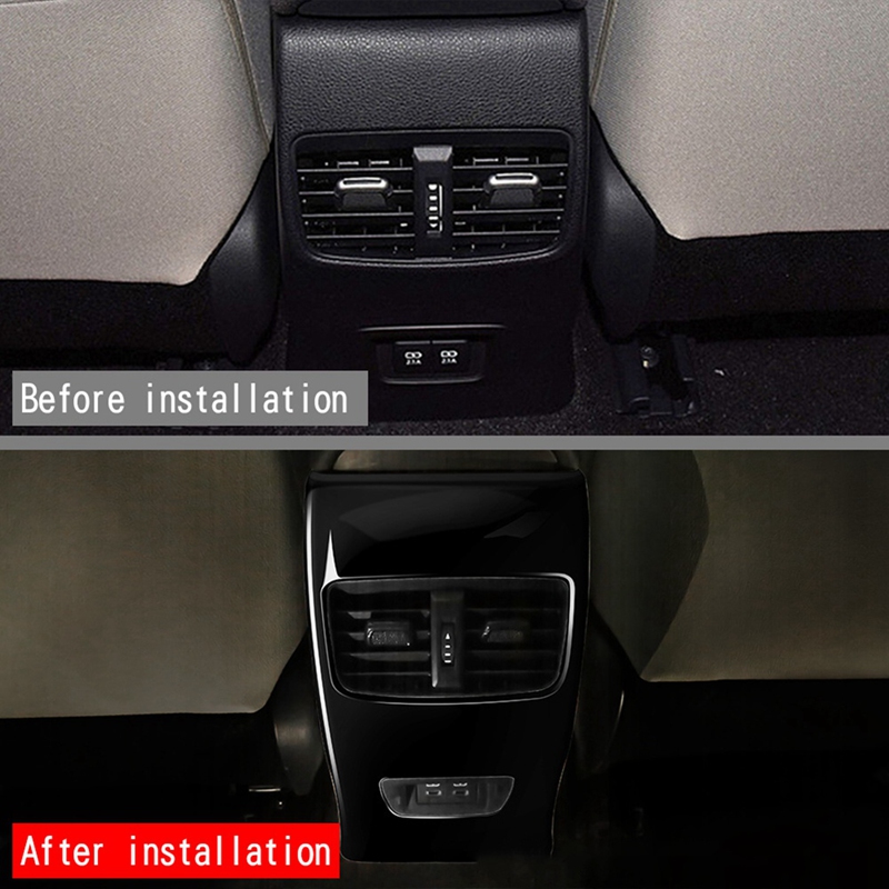 Car Rear Air Condition Vent Outlet Frame Anti-Kick Panel Cover Trim for ...