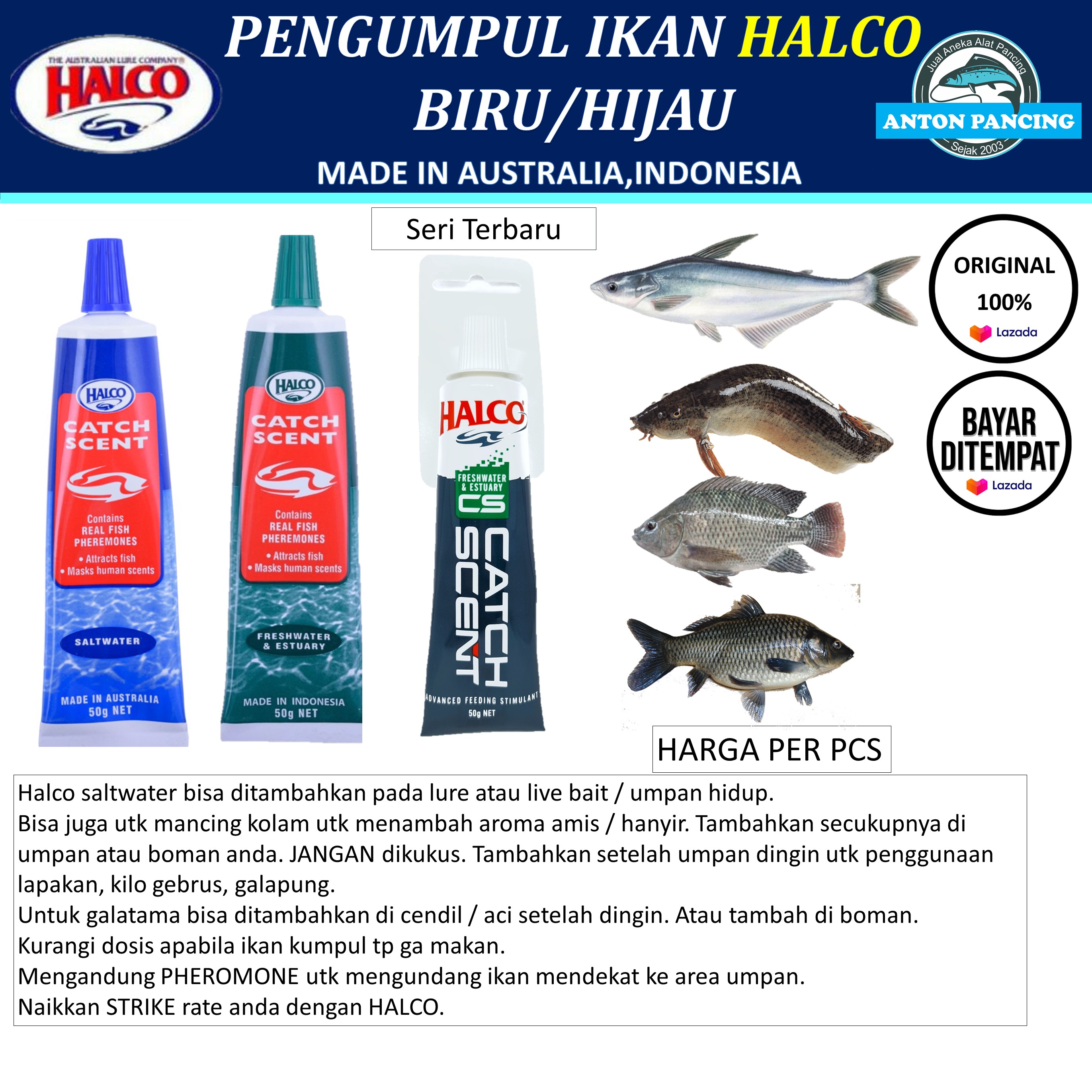 Halco Biru/Hijau Made In Australia /Indonesia 50gr | Lazada Indonesia