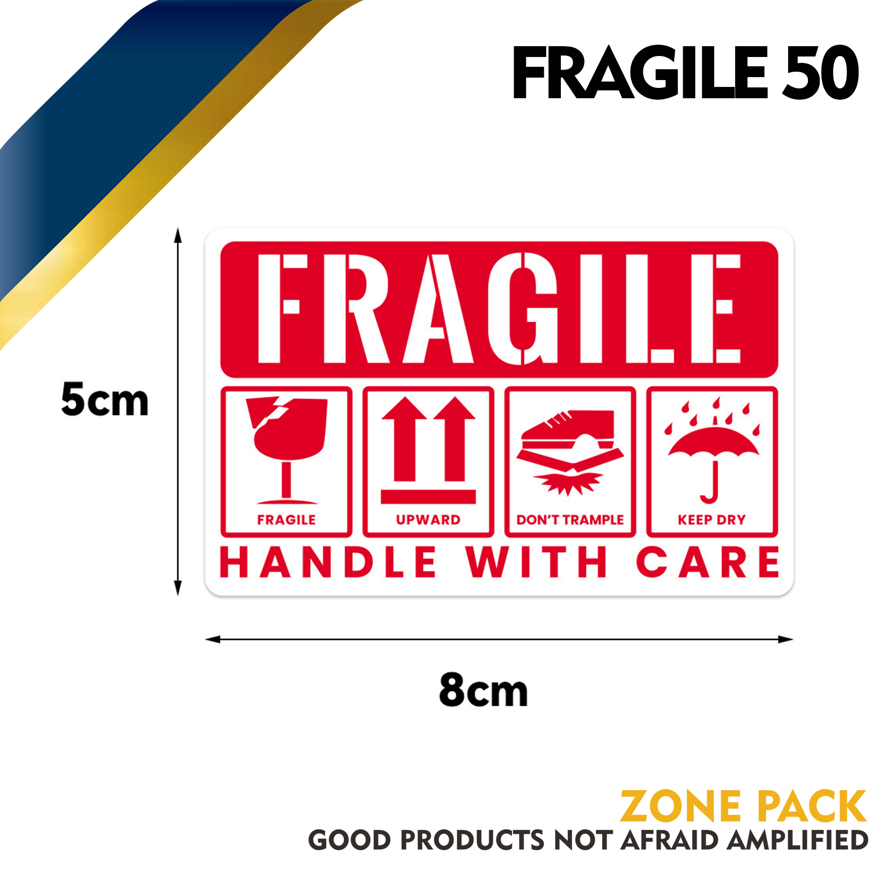 [50 PCS] Stiker Fragile Handle With Care | Sticker Segel Packing Box ...