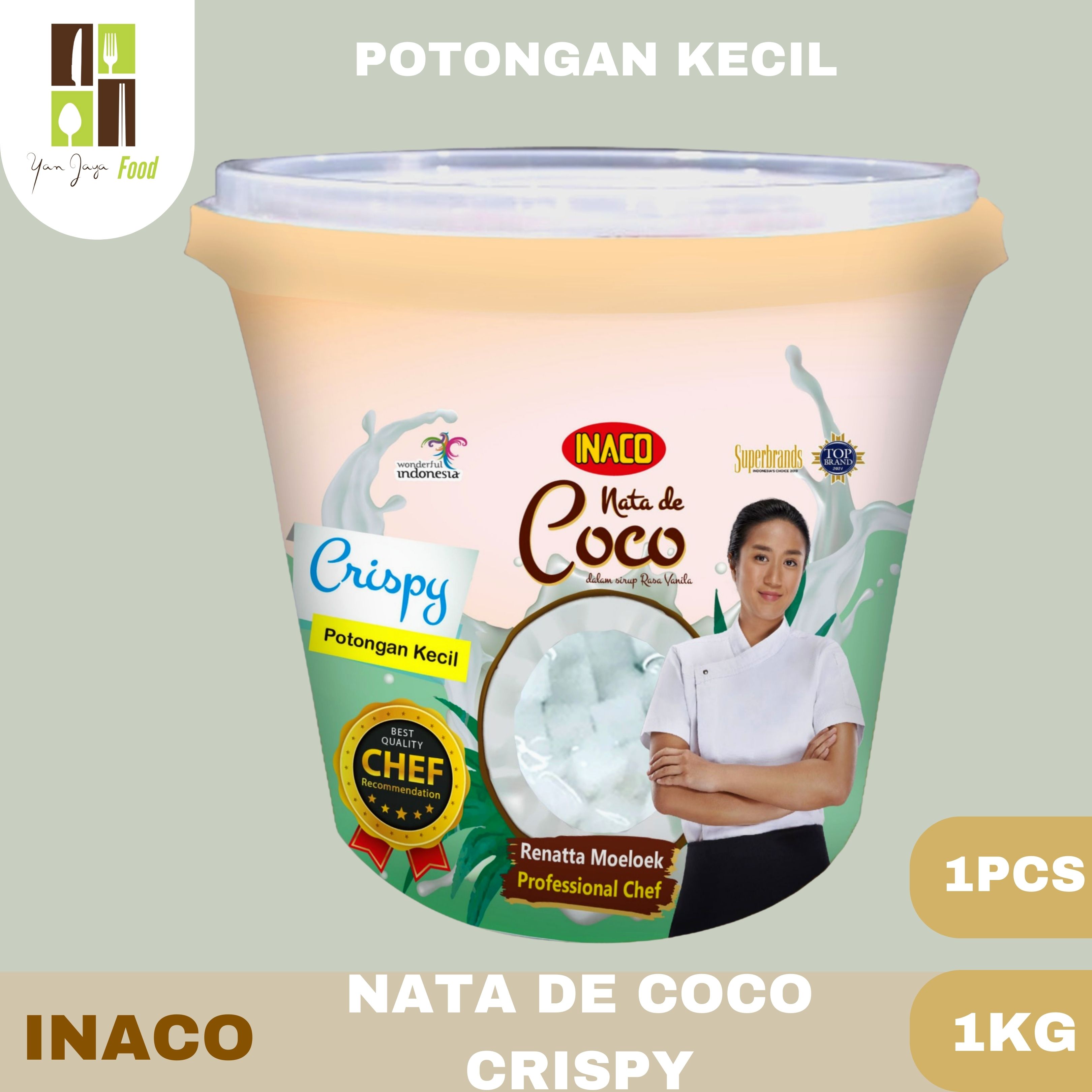 Inaco Nata De Coco Crispy Potongan Besar / Potongan Kecil / Ember 1 Kg 1 PCS | Lazada Indonesia