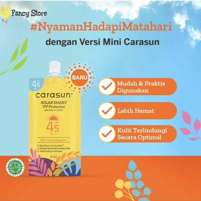 CARASUN [Sachet-8] Solar Smart UV Protector SPF 45 PA++ 8ml Sachet ...