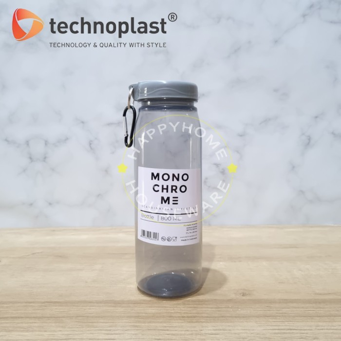 TECHNOPLAST Monochrome Bottle 800ml | Botol Air Minum + Carabian 800ml ...